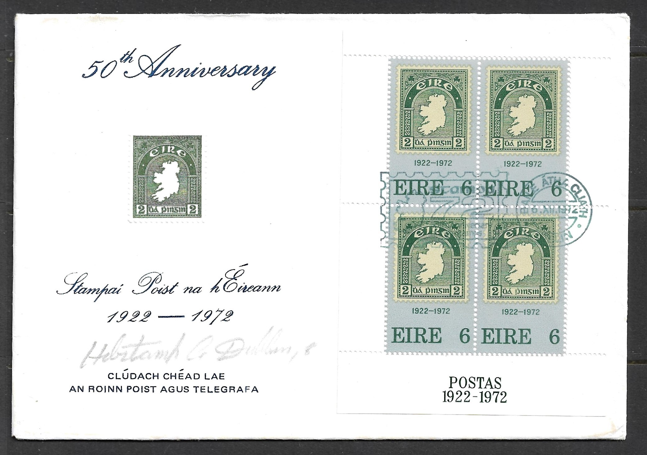 IRELAND 1972 Irish Postage Stamp Anniversary Souvenir Sheet Sc 326a ...