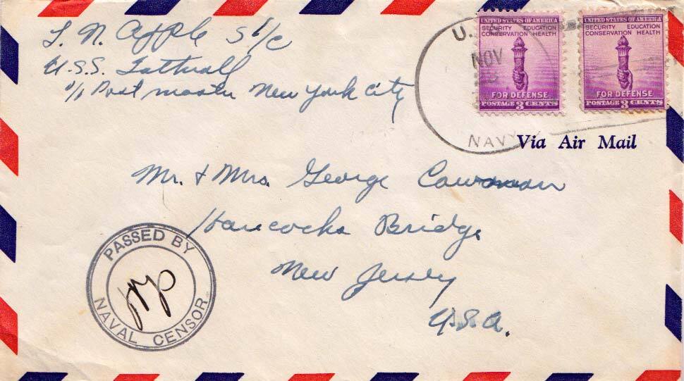 United States Ships 3c Defense (2) 1942 U.S. Navy U.S.S. Tattnall Type ...