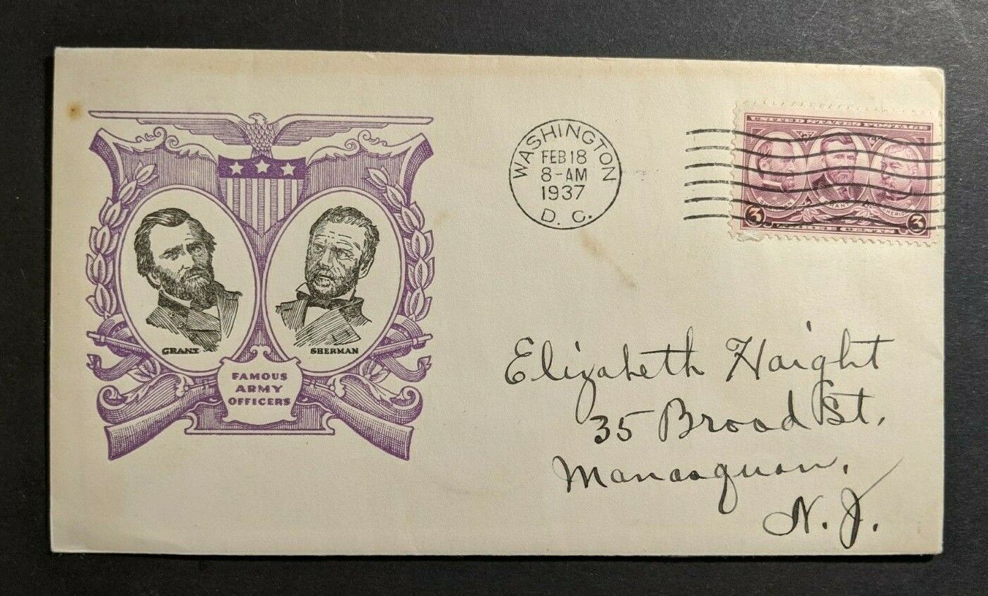 1937 Famous Army Officers FDC Cover Washington DC | United States ...