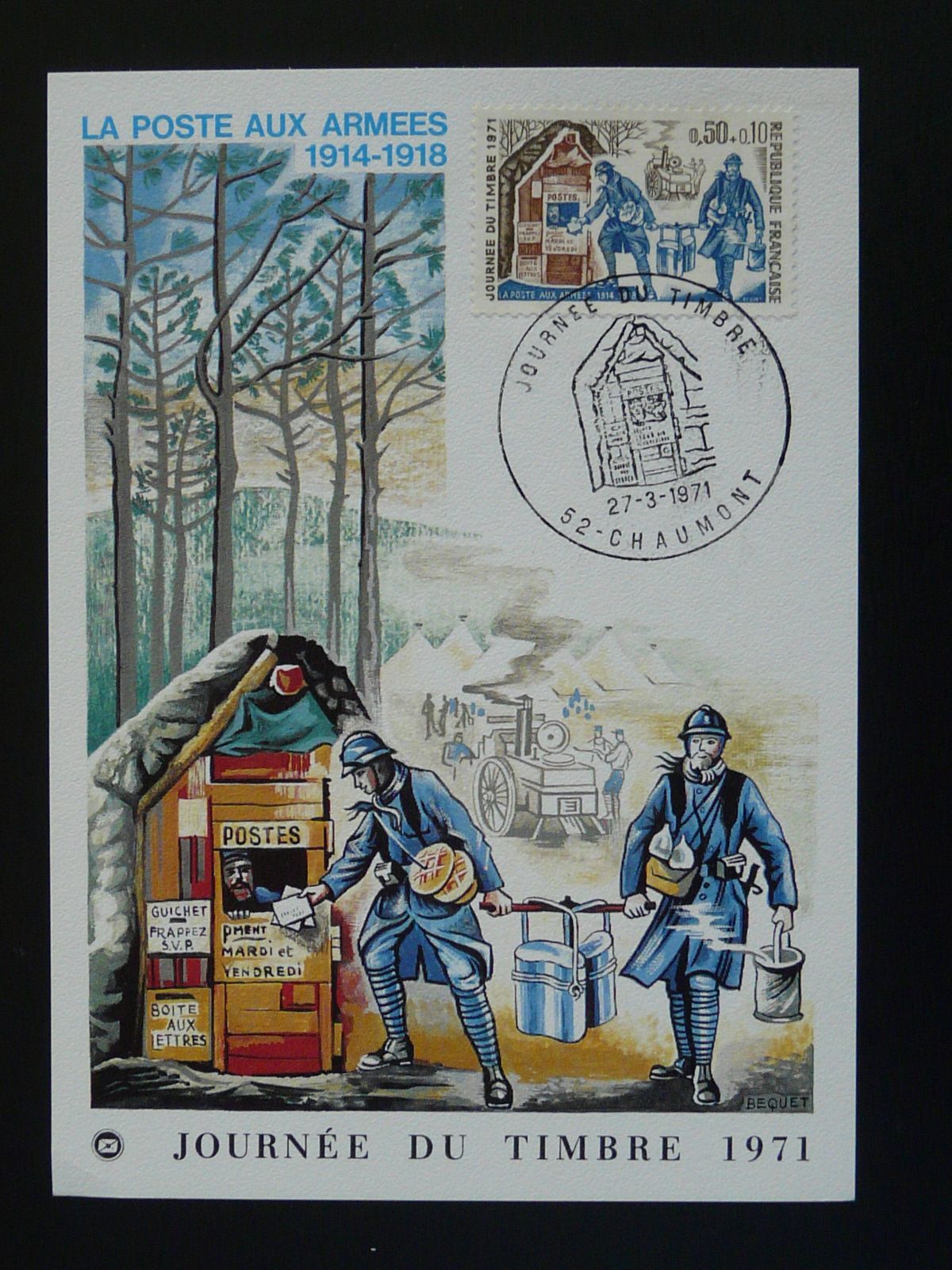 war ww1 military mail stamp day maximum card France 1971 | Europe ...
