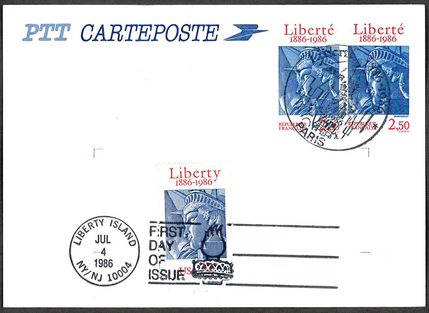 U.S.a. -France Joint Issue "Statue of Liberty" (1986) FDC | United ...