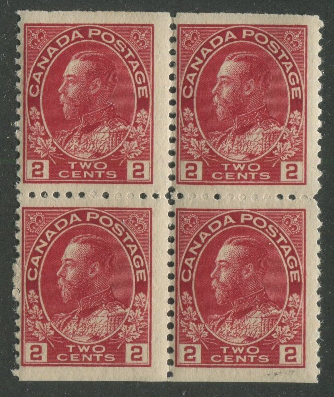 Canada #106as Mint "Admiral" Booklet Block of 4 | Canada, General Issue ...