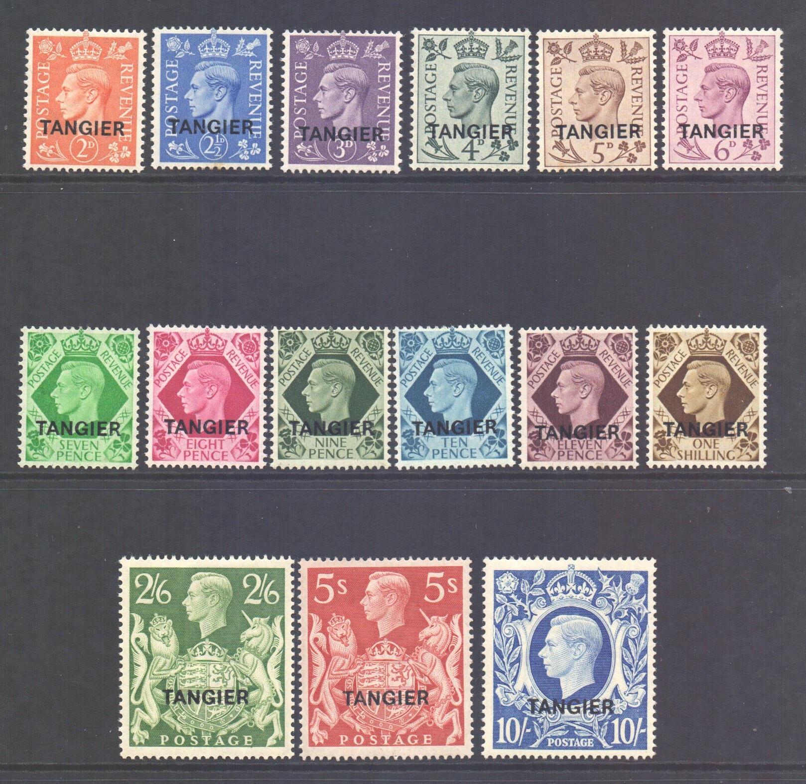 Morocco Tangier Scott 531/545 - SG261/275, 1949 George VI Set MH ...