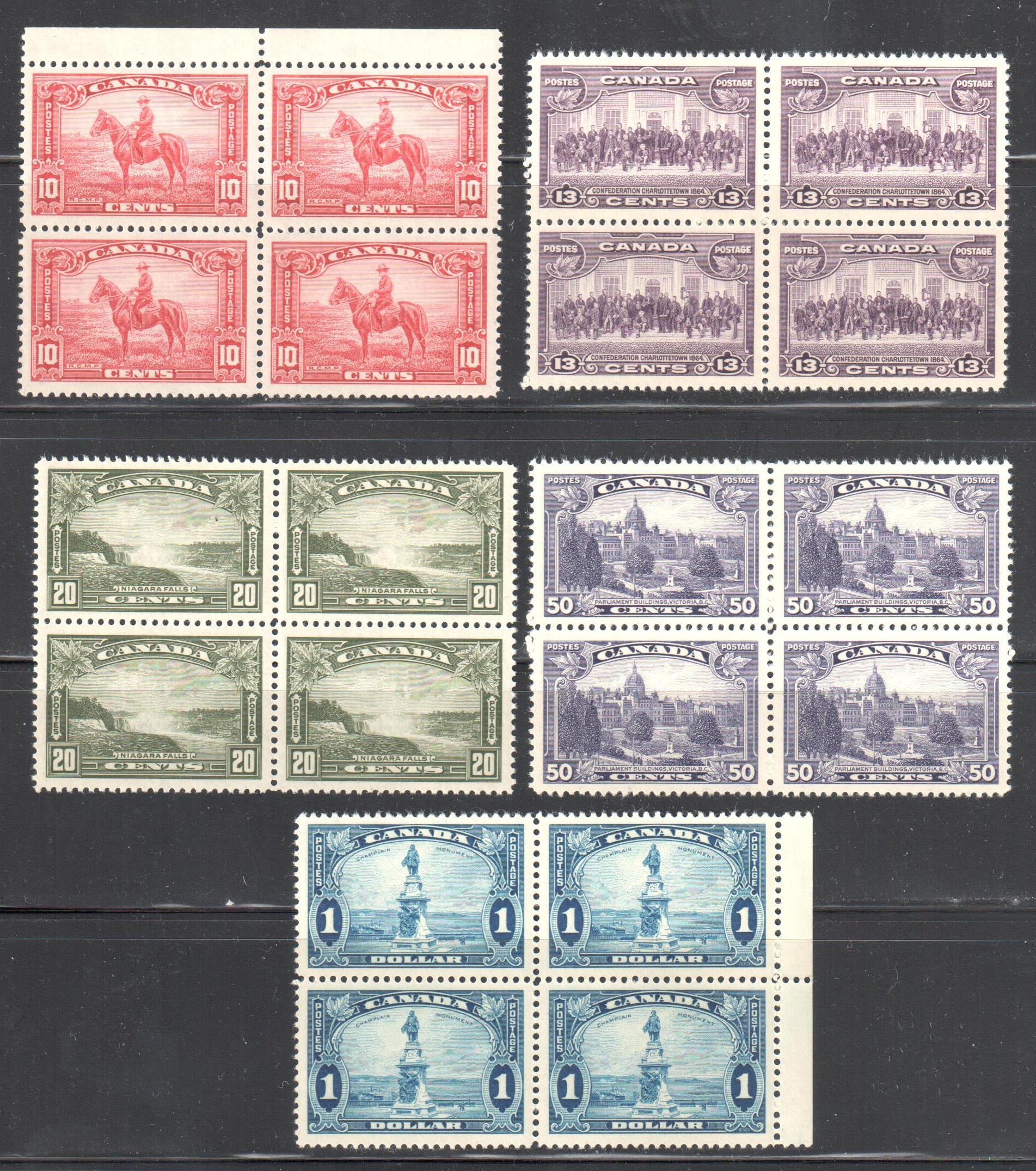 Canada #217 to 227 MINT XF NH Block of 4 -- Choice set - High Quality ...