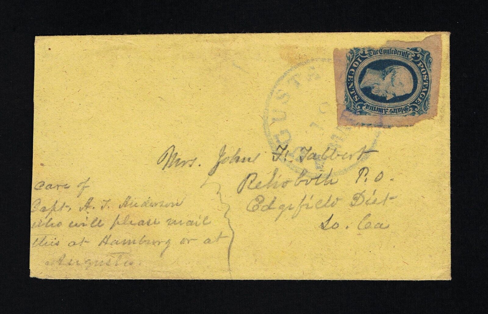 Genuine Scott CSA #12 1863-64 Blue Die-B Tied to August Cover Violet ...