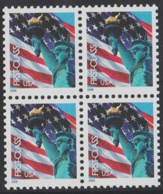 3965, Blk of 4 "Flag & Statue of Liberty" MNH, NON-DENOM-(39cent ...