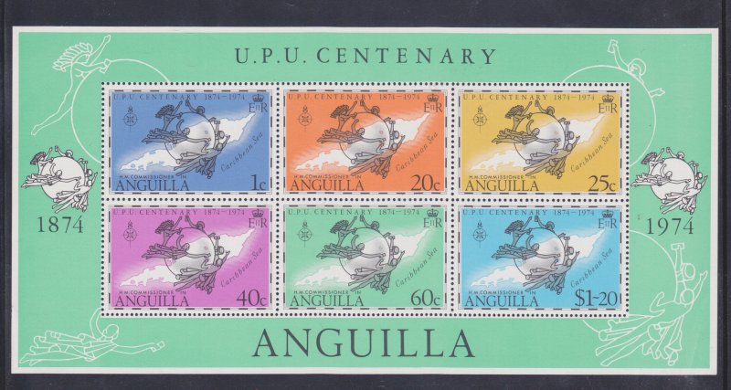 Anguilla Stamps: 1974 UPU Centenary; #204a; Souvenir Sheet/6; MNH ...