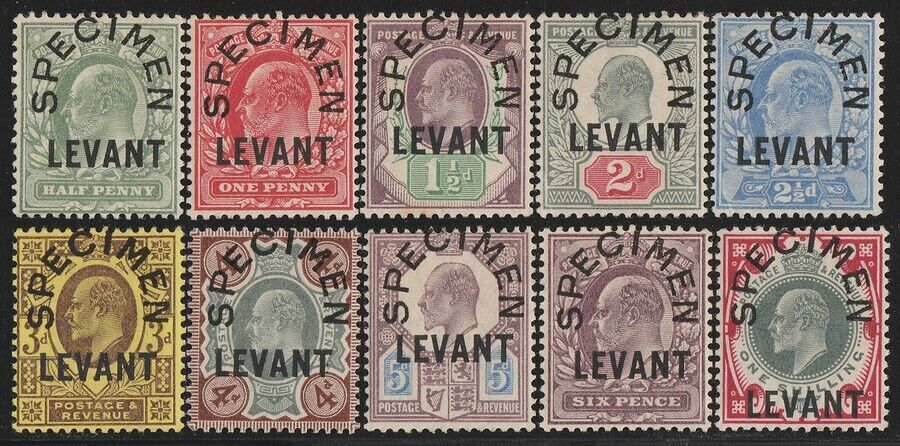 British Levant 1905 Kevii Set, Specimen Type Gb17. Rare With ...