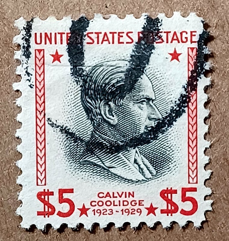 United States #834 $5 Calvin Coolidge USED (1938) | Central & South ...