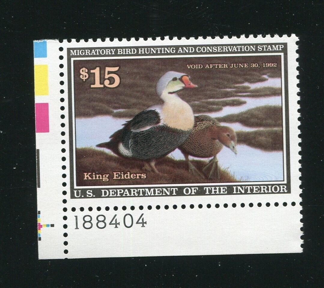 RW58 King Eiders Federal Duck Stamp Plate Corner Tab MNH 1991 | United ...