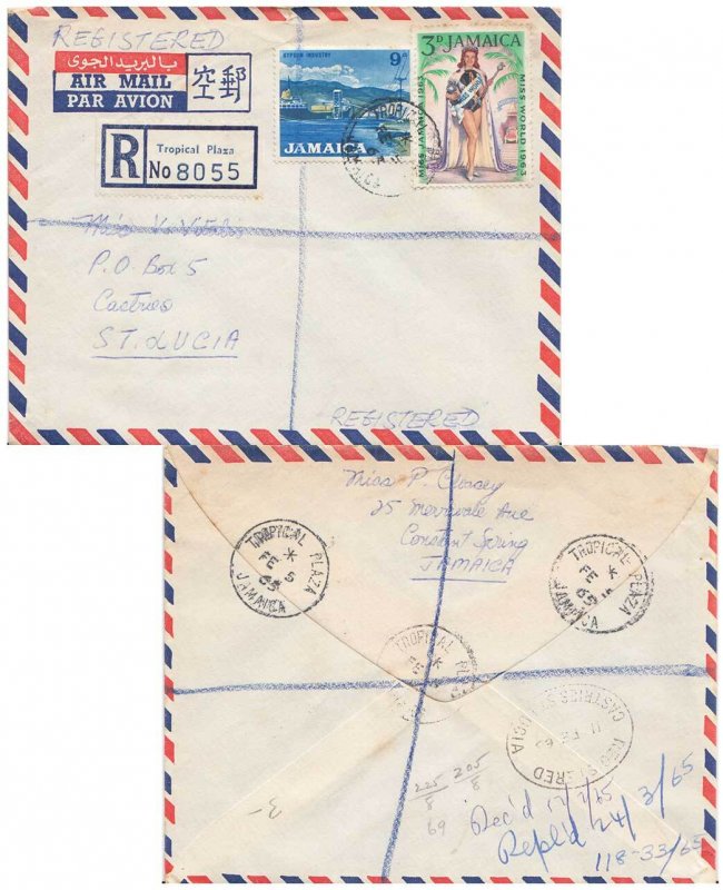 Jamaica 3d Carole Joan Crawford, Miss World 1963 and 9d Gypsum Industry ...