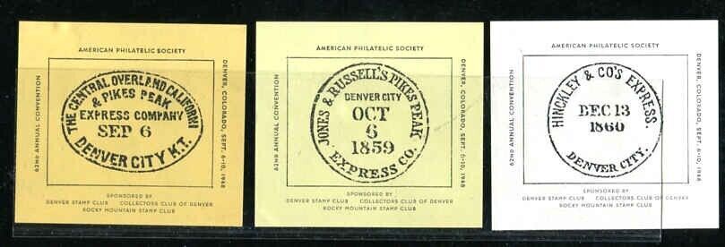 APS Denver Stamp Club 1948 Stamp Show Souvenir Labels Cinderella's ...