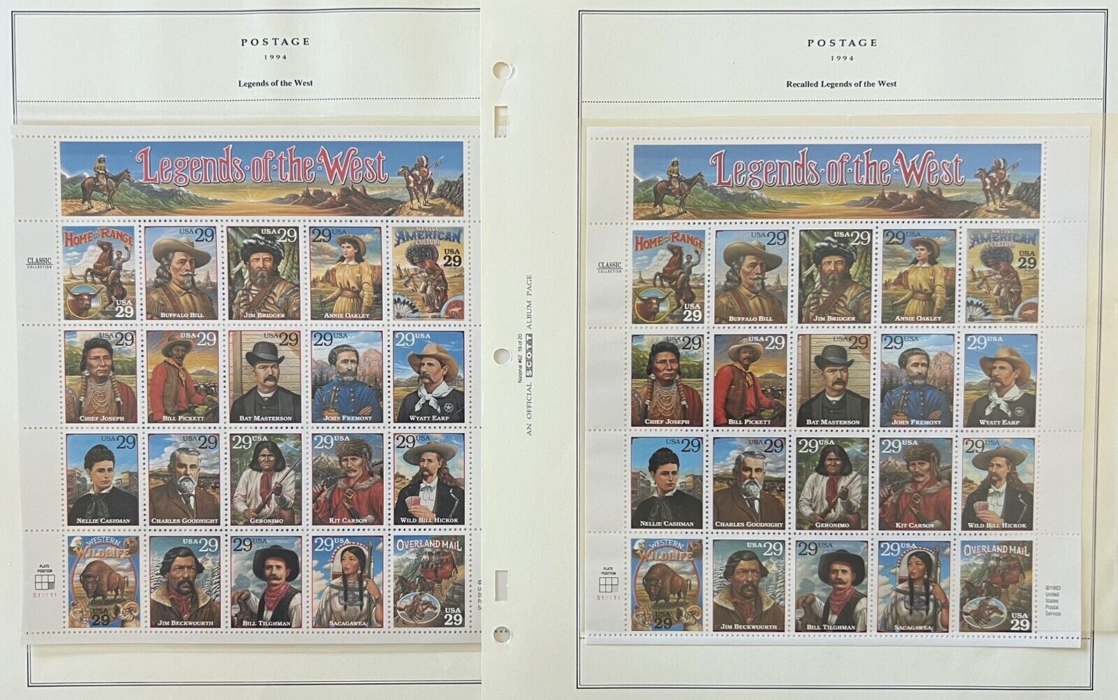 US Scott 2869 -70 TWO Legends of the West Mint NH Including the ...