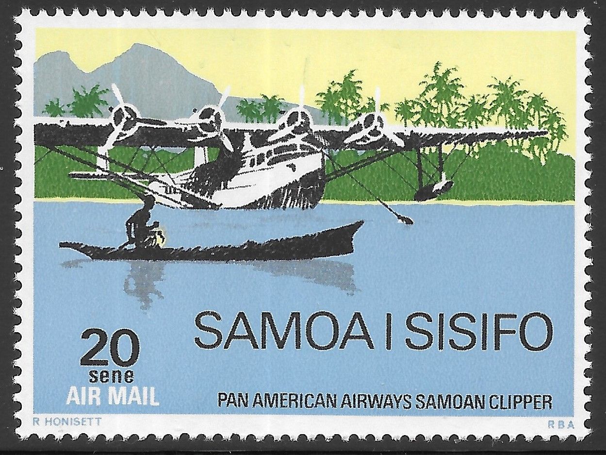 Samoa Scott C5 MNH 20s Pan American Airways Clipper Air Mail issue 1970 ...