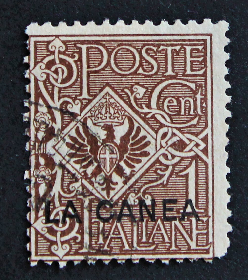 Italy Offices in Crete #3 Used 1c Coat of Arms Issue "La Canea ...