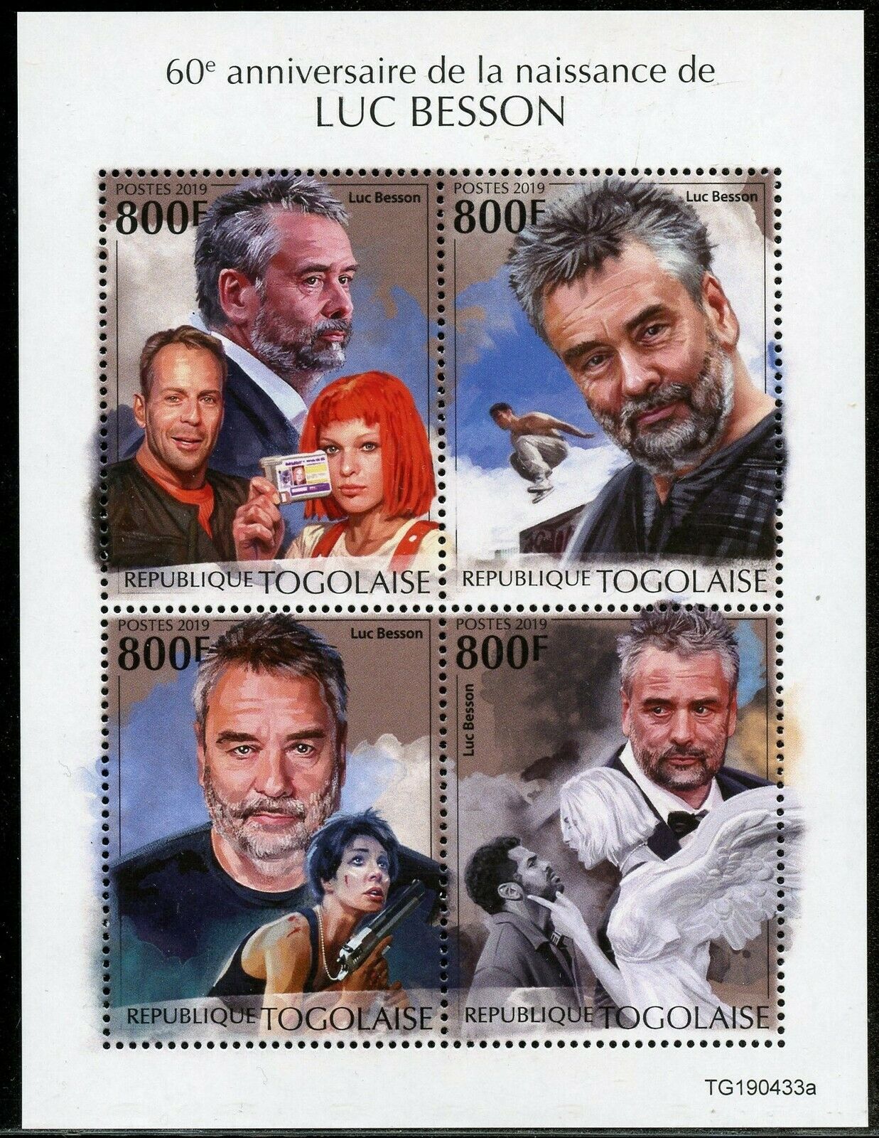 TOGO 2019 60th BIRTH ANNIVERSARY OF LUC BESSON SHEET MINT NH / HipStamp