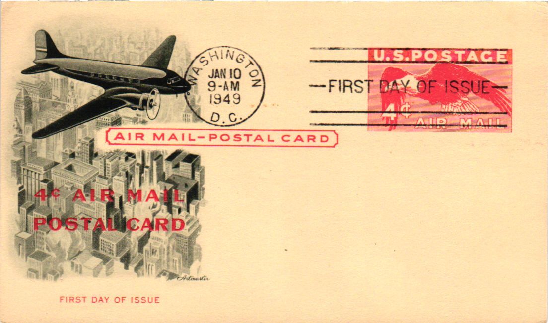 #UXC1 Eagle Airmail Postcard – Artmaster Cachet | United States, Postal ...