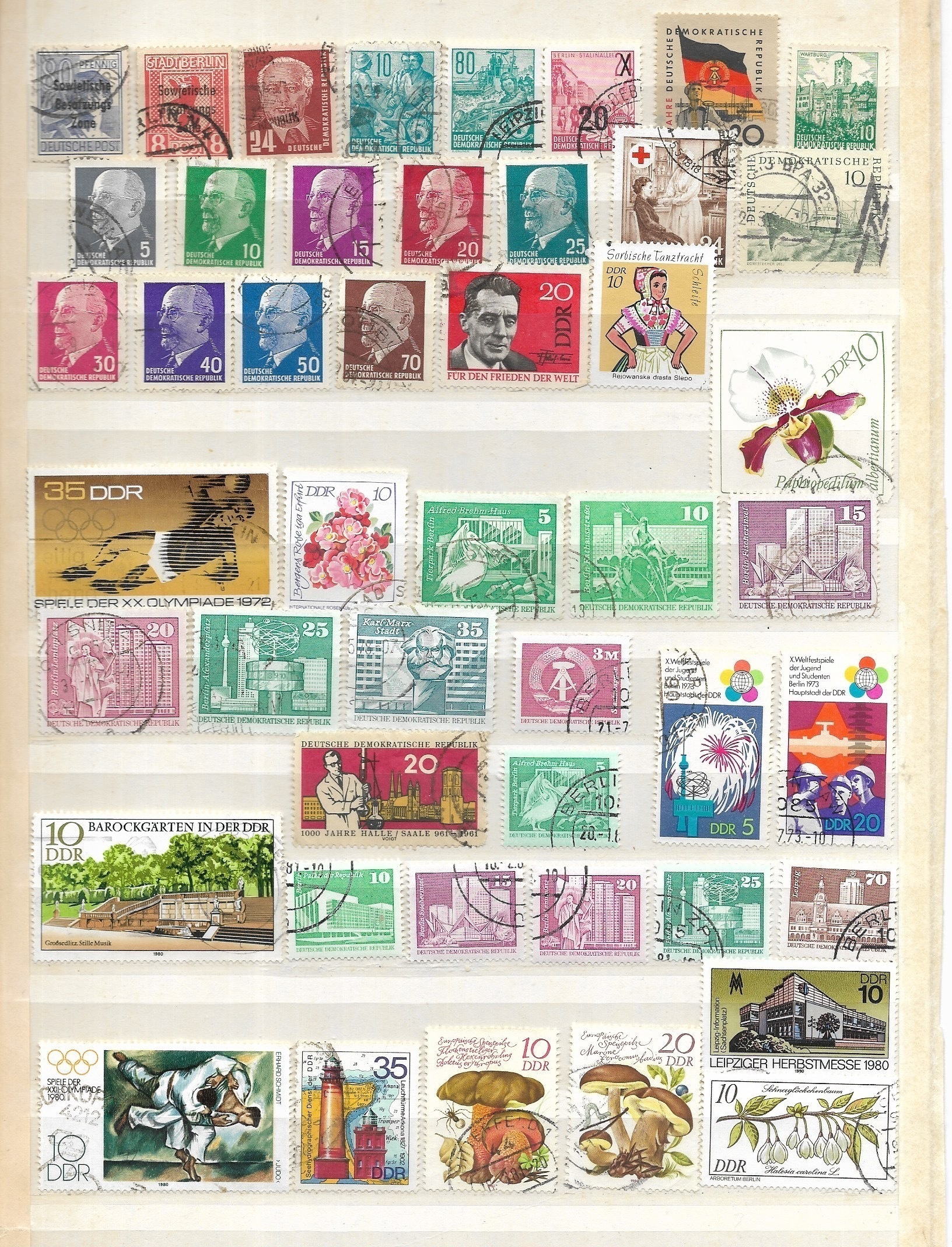 East Germany (DDR) Small Collection of 98 Different + a Cover Used ...