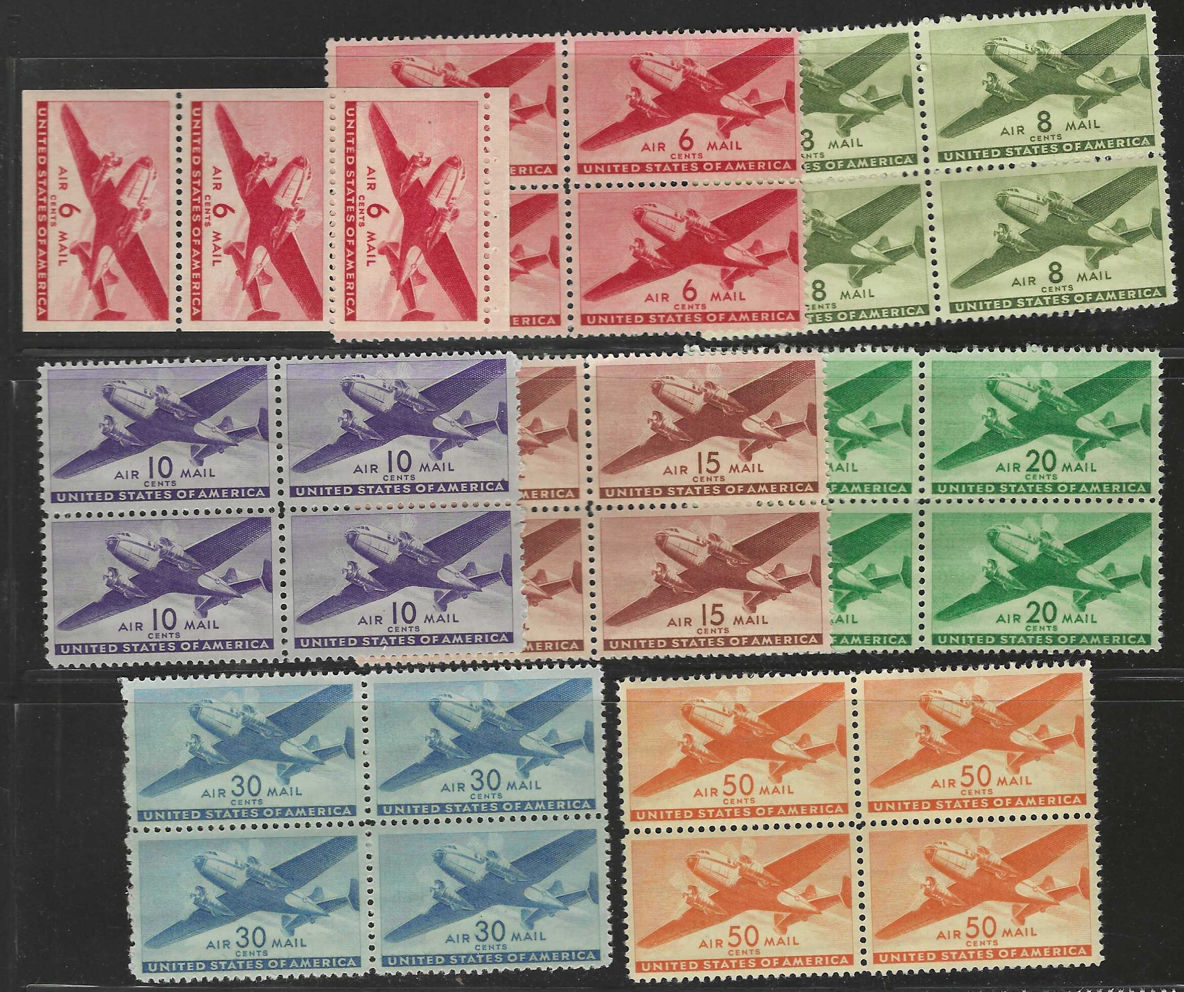 WW2 Transport Airmails (C25-C31) + Pane Mint (C25-C31 + C25A) $72 ...