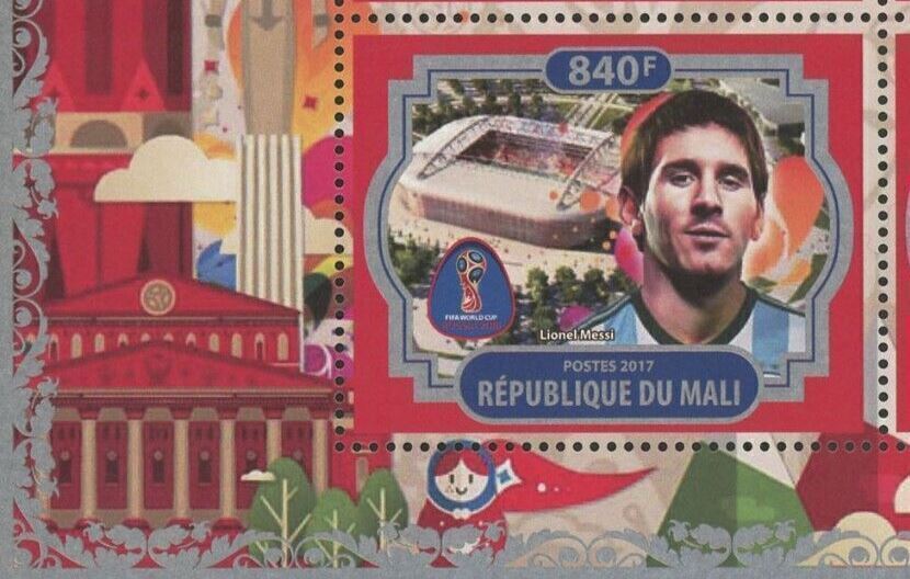 Soccer Players Stamp FIFA World Lionel Messi Cristiano Ronaldo Zidane S ...