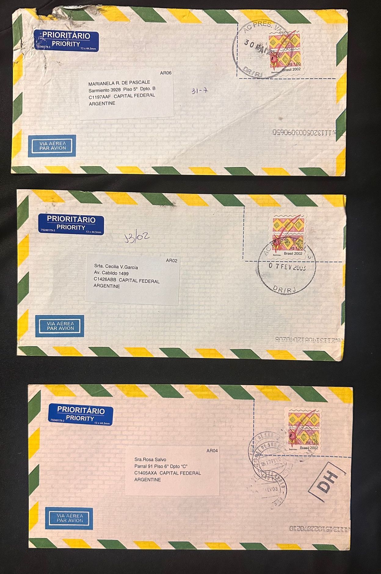 CM) 2003. Brazil. Indigenous Instruments. Envelope Sent Argentina. XF ...