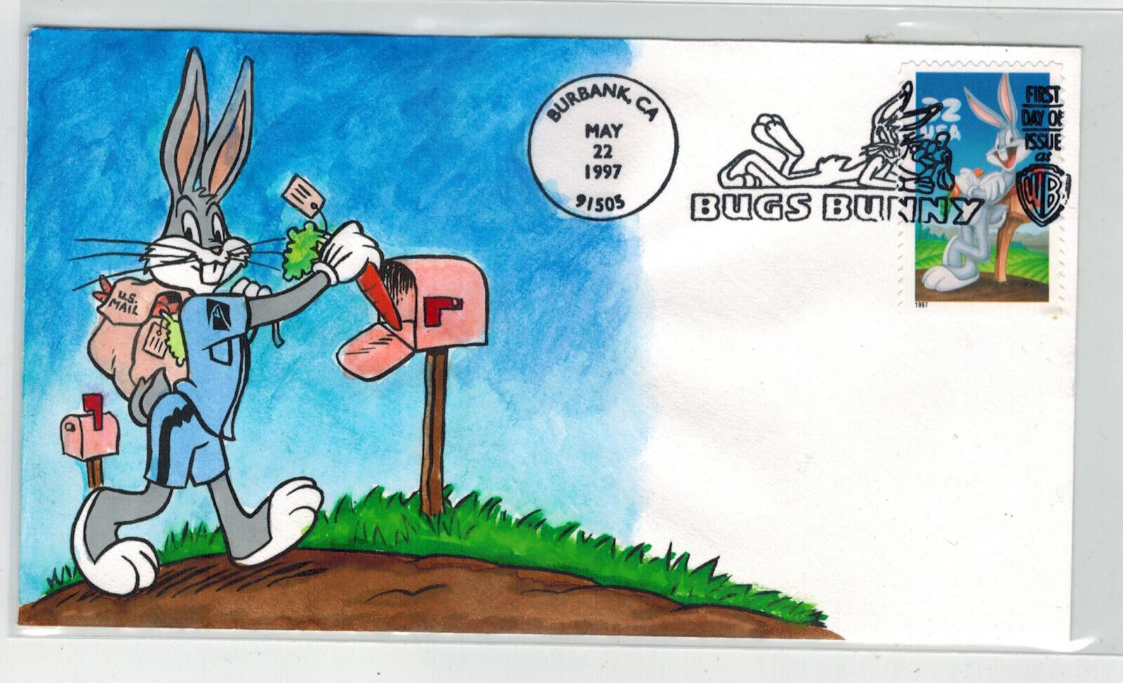 Handpainted Bugs Bunny FDC Saturday Morning Cartoons Looney Toons by ...