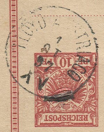 AUSTRIA LLOYD 1897 Rare LLOYD AUSTRIACO XV ship cancel on Germany ...