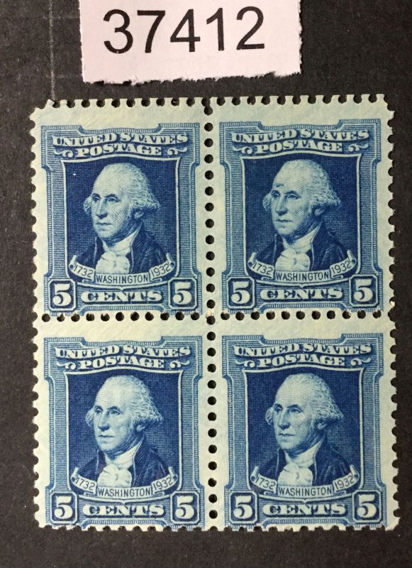 US Stamps #710 VAR. Gash on Forehead Block $32 LOT #37412 | United ...
