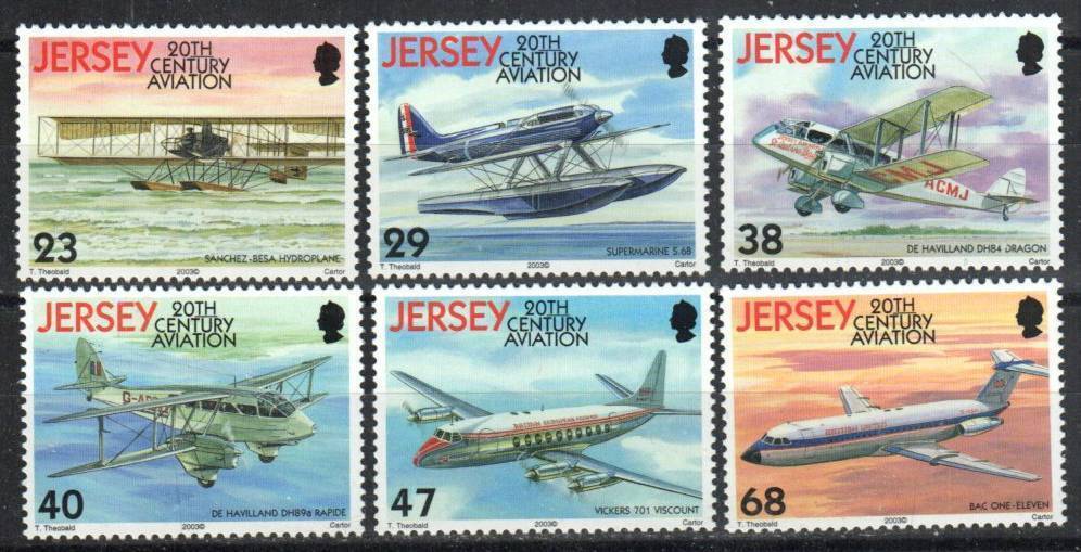 Great Britain-Jersey Stamp 1063-1068 - Aircraft History | Great Britain ...