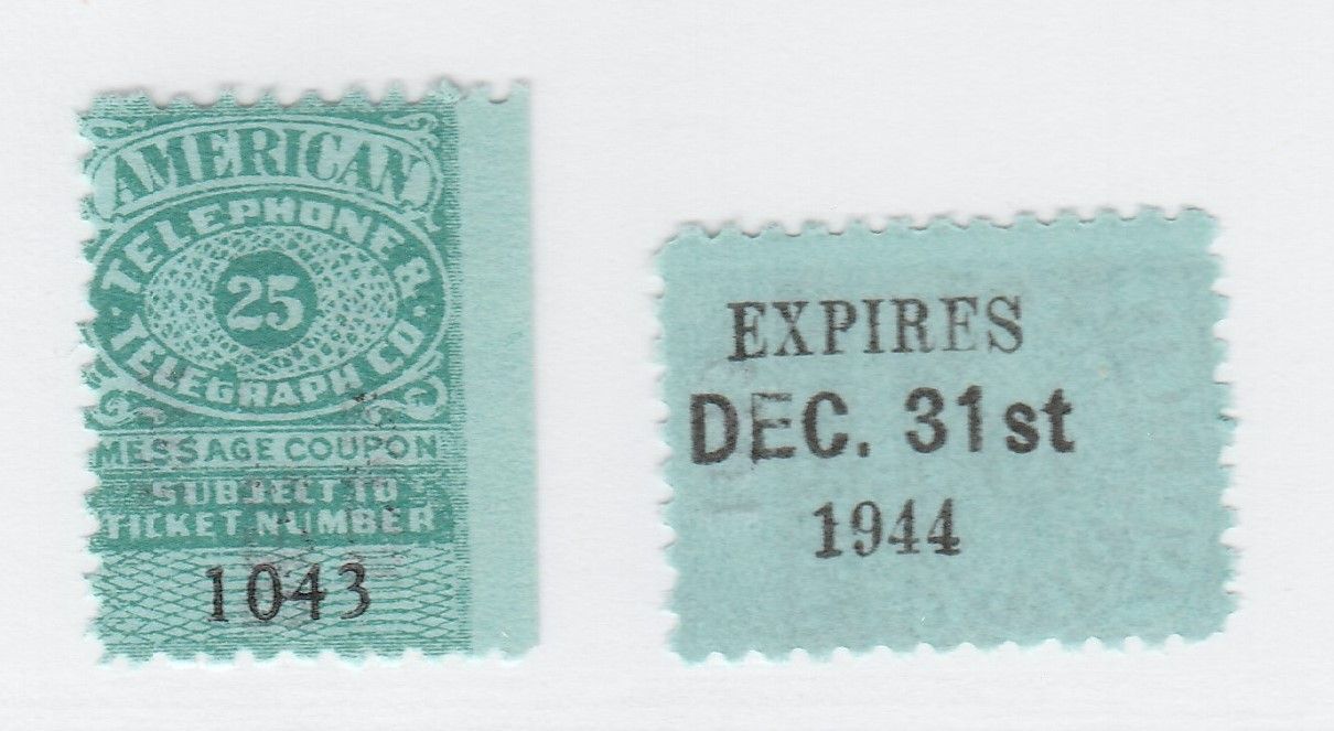 USA Telephone Telegraph stamp (one only Front & Back View) 1429b-1043 ...