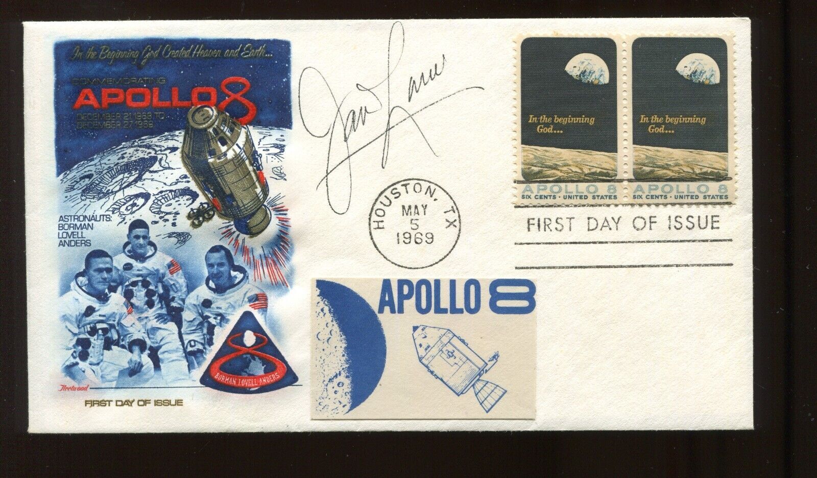 Astronaut James Lovell Signed MAY 5 1969 Apollo 8 First DAY Cover (LV ...
