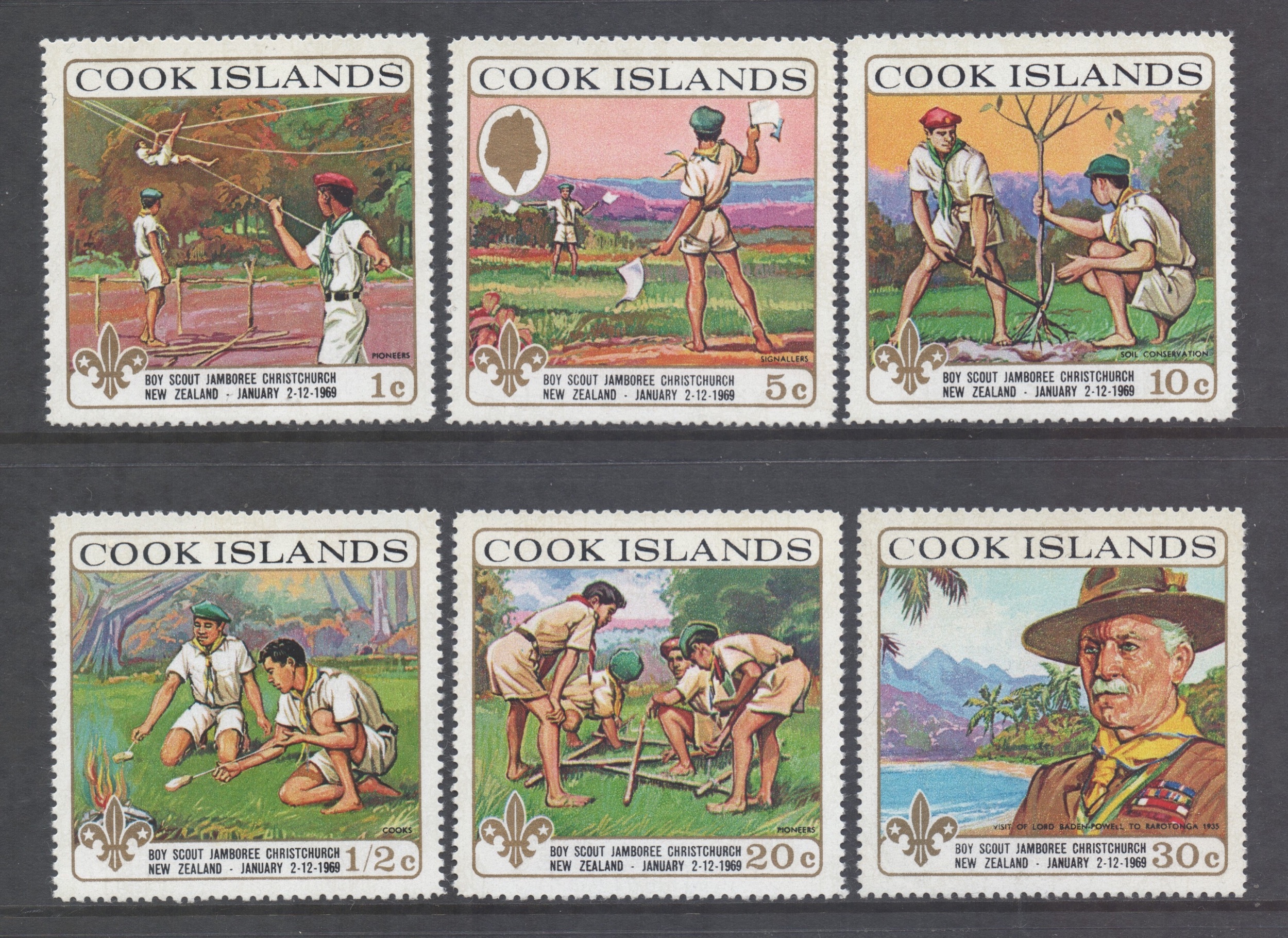 Cook Islands Scott 248/253 - SG289/294, 1969 Scouts Set MH* | Australia ...