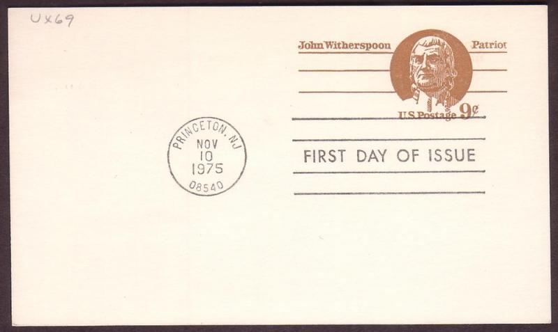 United States UX69 First Day of Issue Postal Card | United States ...