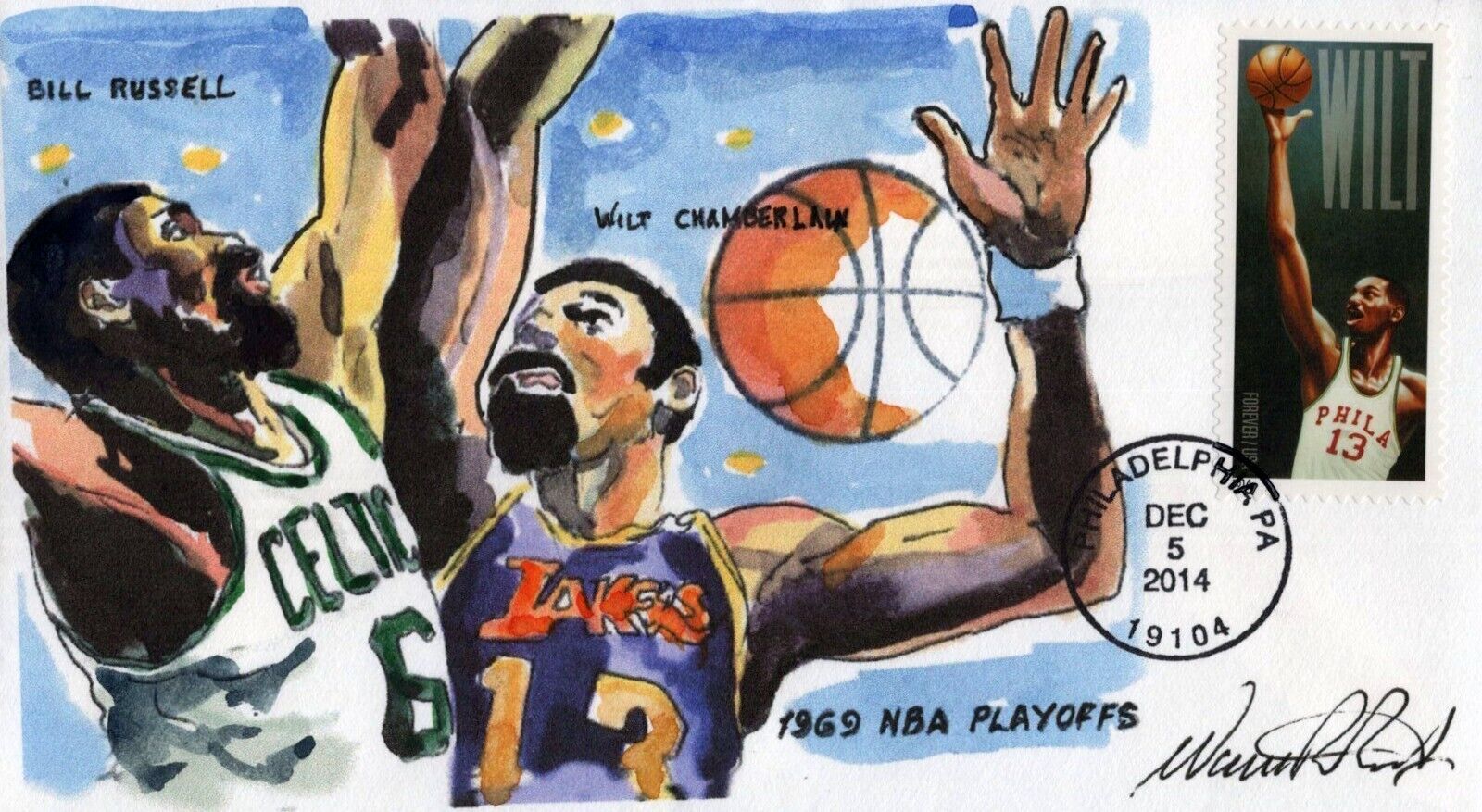ZAYIX US 4950 Wilt Chamberlain Hand-Painted Signed Wil Horse FDC ...