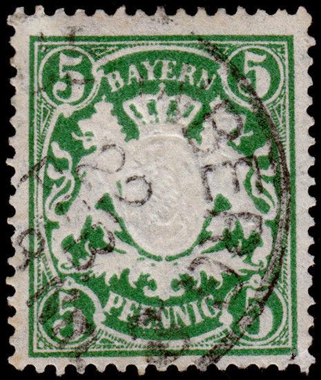 Germany - Bavaria Scott 39 (1876) Used H F-VF, CV $16.00 B | Europe ...