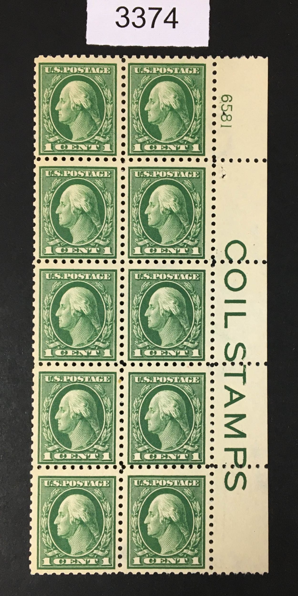 US Stamps # 424 Coil Block of 10 Mint OG LH $175 LOT #3374 | United ...