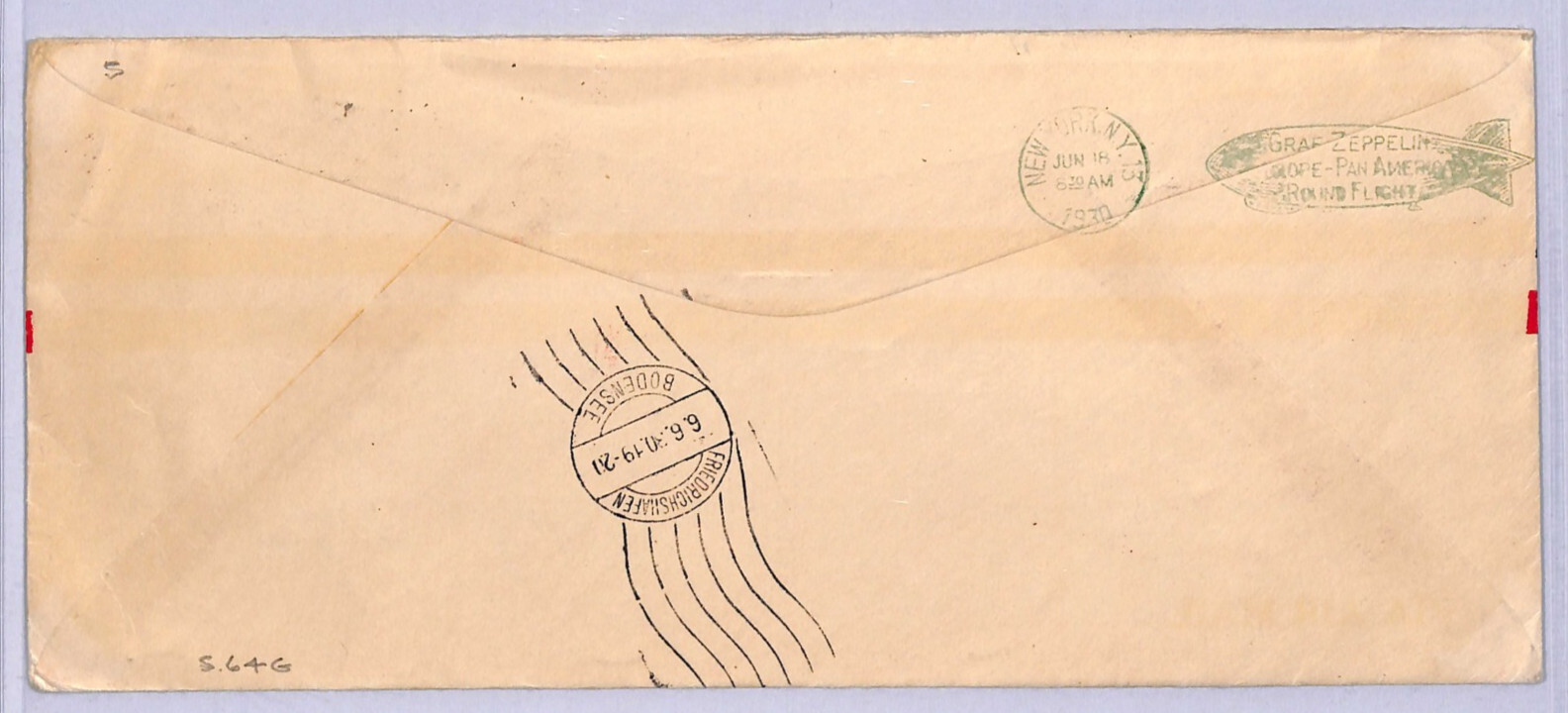 USA #C14 Cover Graf Zeppelin $1.30 Plate Air 1930 PAN America Round ...