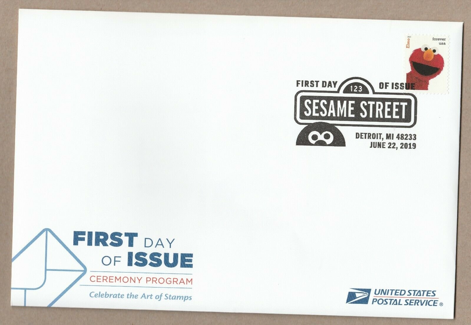 US 5394m Sesame Street Elmo Ceremony Program FDC 2019 | United States ...