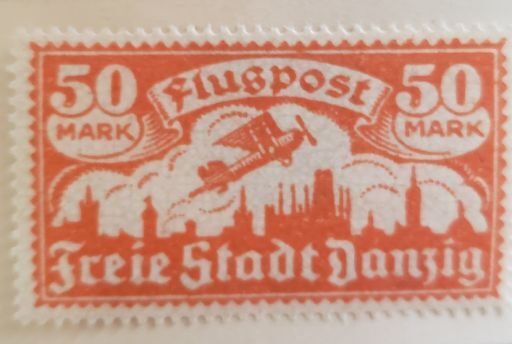 50 Mark Free City of Danzig Flugpost Airmail Stamp | Europe - Germany ...