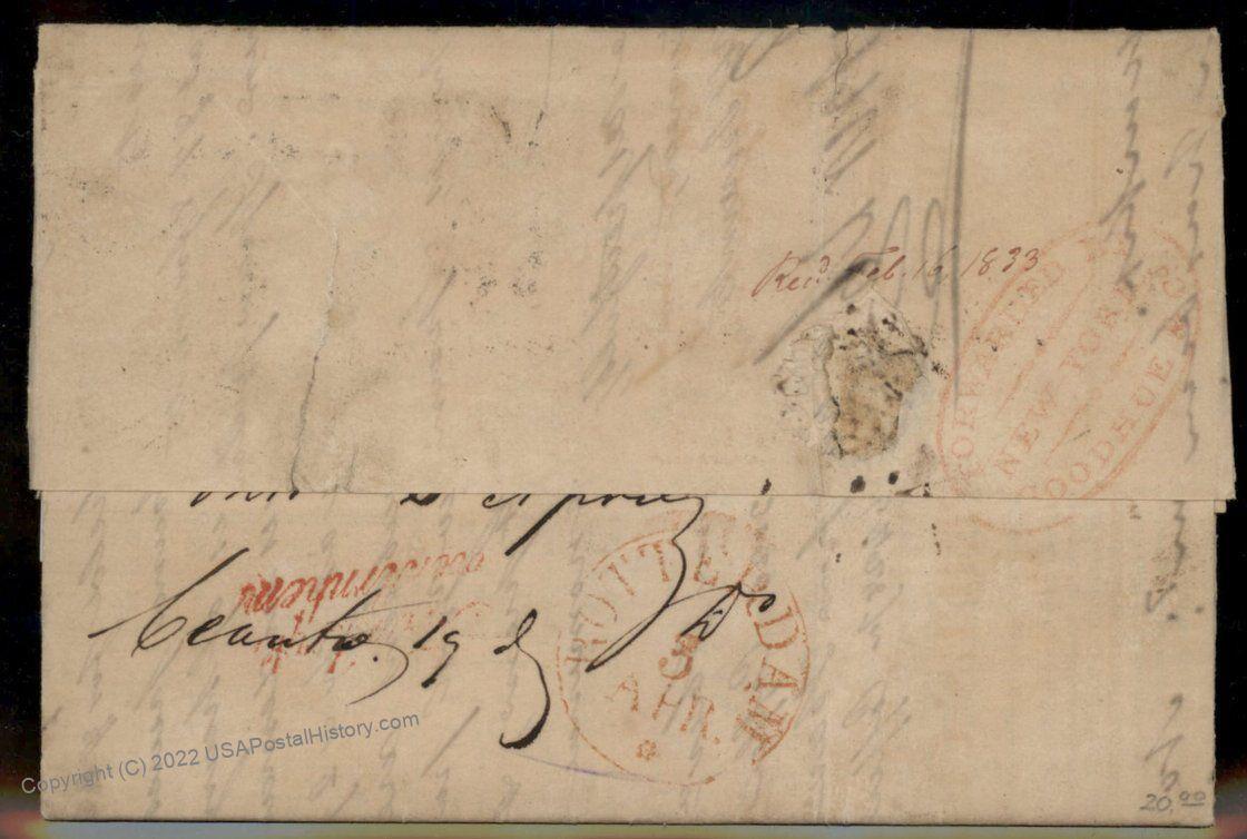 USA 1832 Havana Rotterdam NY Forwarding Agent Goodhue Holland Cover ...