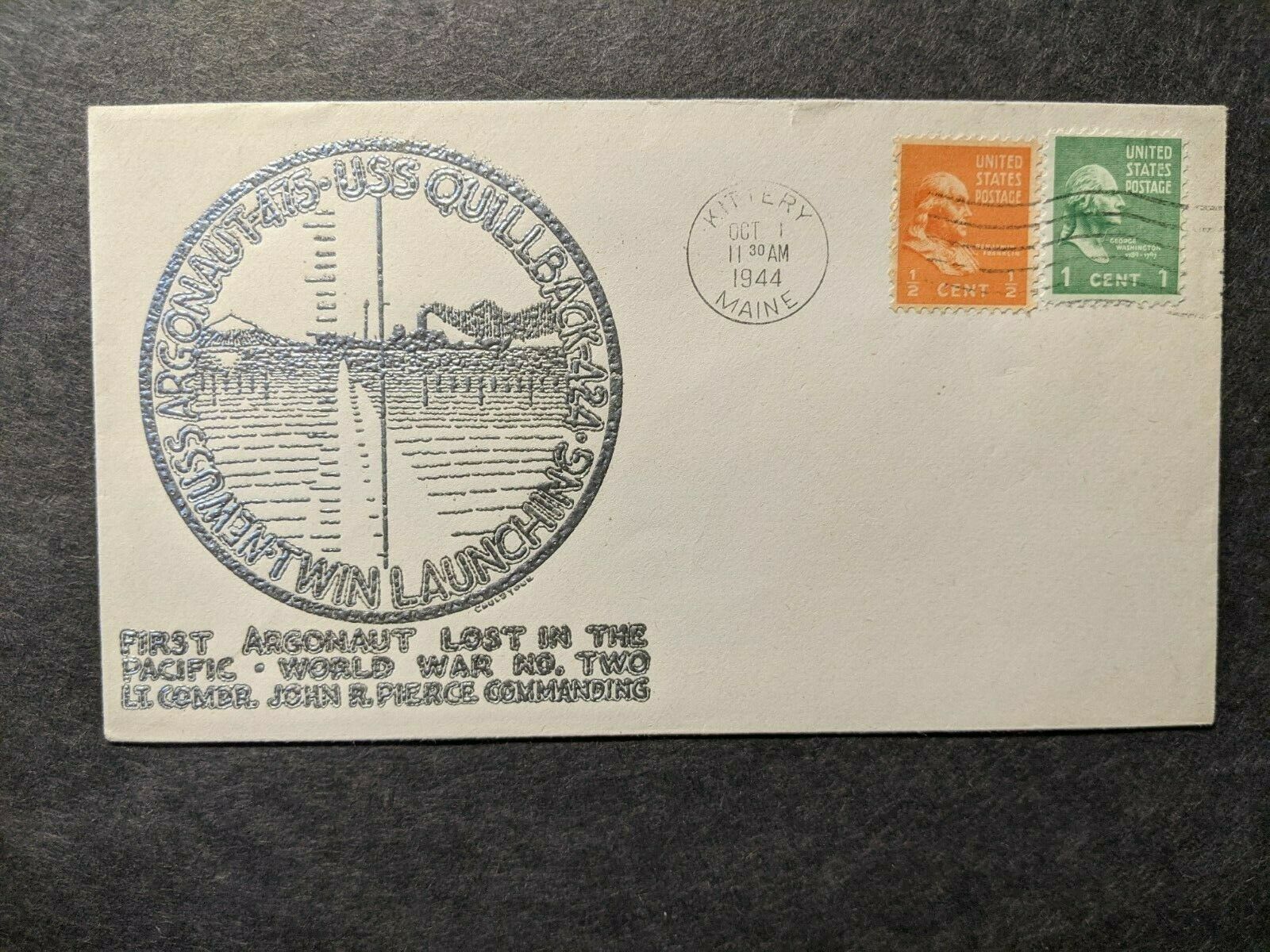 Submarine USS QUILLBACK SS-424 Naval Cover 1944 WWII Launch Cachet USS ...