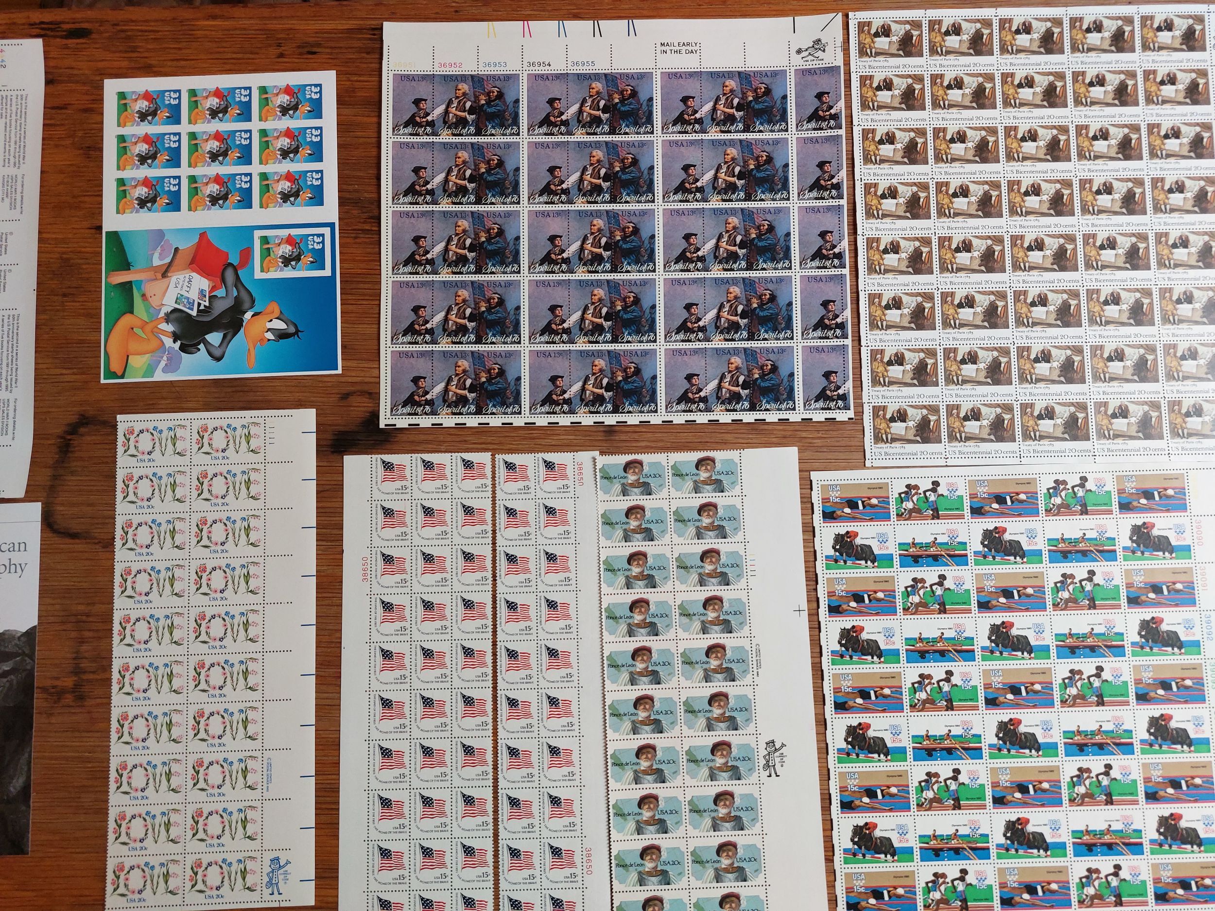 USA 1970-1990. Postage: stamps, sheets, booklets, valid Face value 100 ...