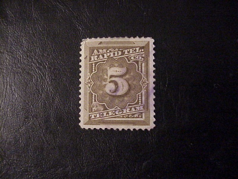 1881 AMERICAN RAPID TELEGRAPH 5 CENT STAMP USED SCOTT IT3 / HipStamp