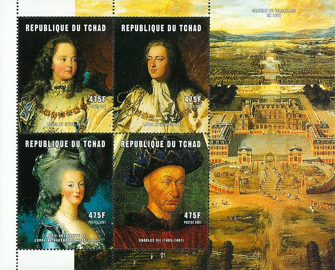 Chad 2001 Imperf. Famous characters - Kings of France Block Collective ...