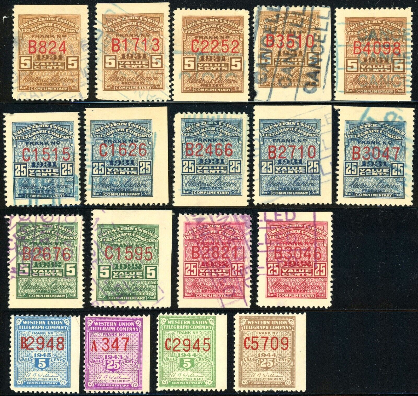 Western Union Telegraph Company Stamp Collection | United States, Stamp ...
