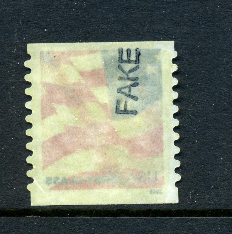 Scott 3622(CF1) Postal Counterfeit Flag First Class Coil Stamp **Scarce ...