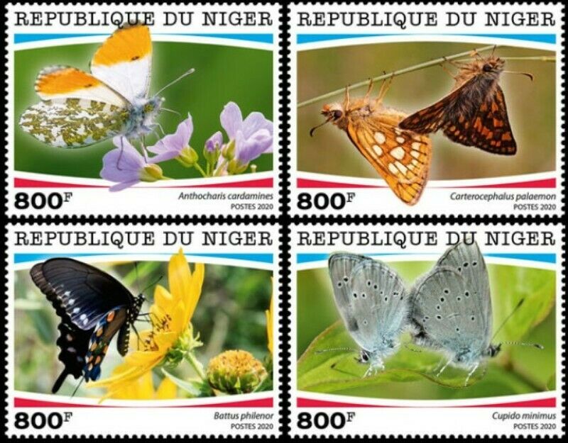 Niger - 2020 Butterflies on Stamps - Set of 4 Stamps - NIG200106c ...