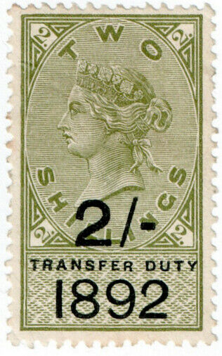 (I.B) QV Revenue : Transfer Duty 2/- (1892) | Great Britain, Stamp ...