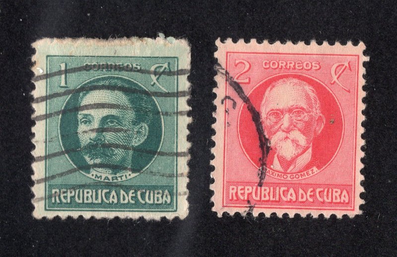 Cuba 1925 1c blue green & 2c bright rose, Scott 274-275 used, value ...