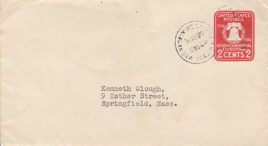 United States York Receiving Ship At York 1926 duplex DPO Postal ...